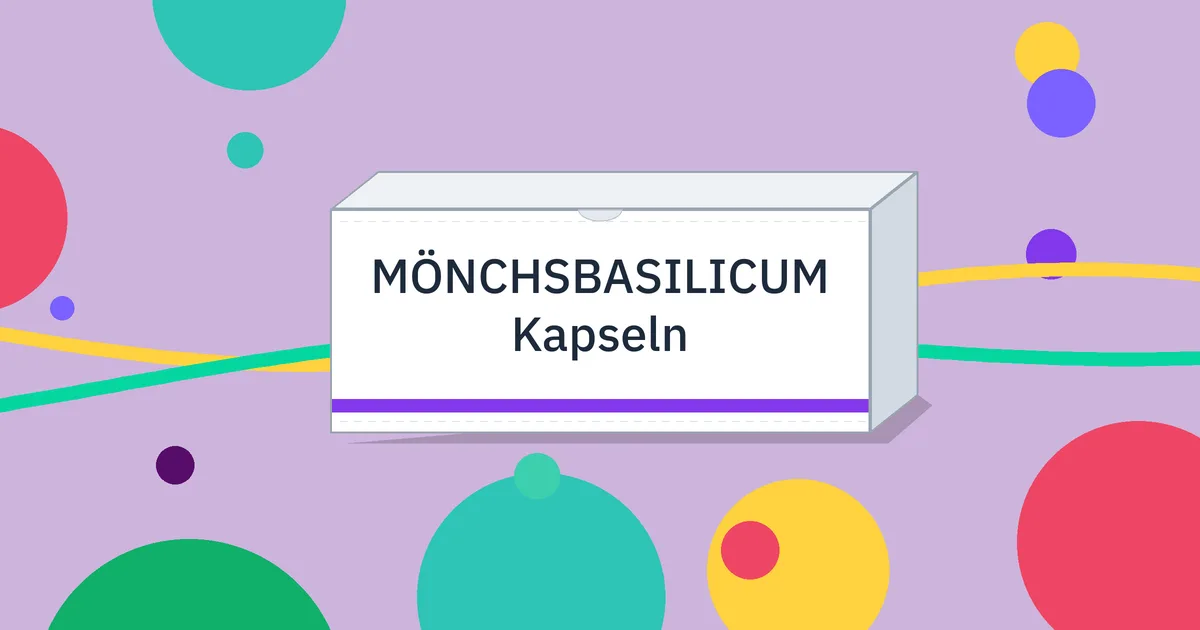 Symbolbild: Packung mit der Aufschrift MÖNCHSBASILICUM Kapseln (PZN 06156890) – Verfügbarkeit und Bezug in Apotheken in Frankfurt am Main