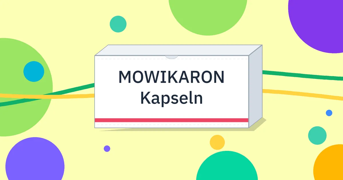 Symbolbild: Packung mit der Aufschrift MOWIKARON Kapseln (PZN 14215365) – Verfügbarkeit und Bezug in Apotheken in Frankfurt am Main