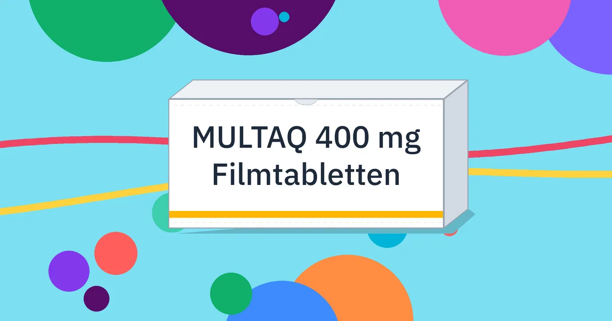 Symbolbild: Packung mit der Aufschrift MULTAQ 400 mg Filmtabletten (PZN 10167333) – Verfügbarkeit und Bezug in Apotheken in Frankfurt am Main