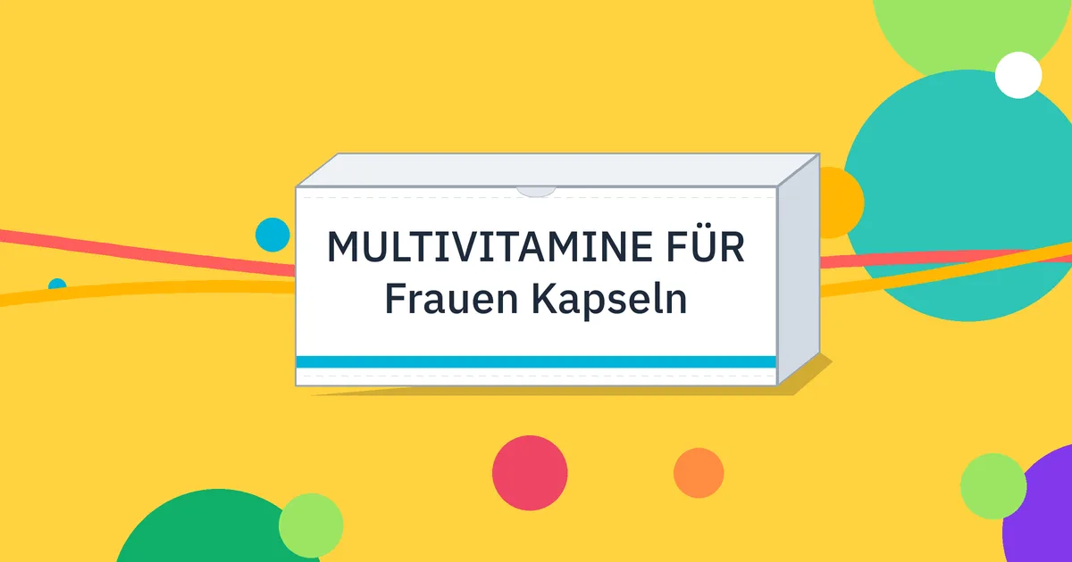 Symbolbild: Packung mit der Aufschrift MULTIVITAMINE FÜR Frauen Kapseln (PZN 19642008) – Verfügbarkeit und Bezug in Apotheken in Frankfurt am Main