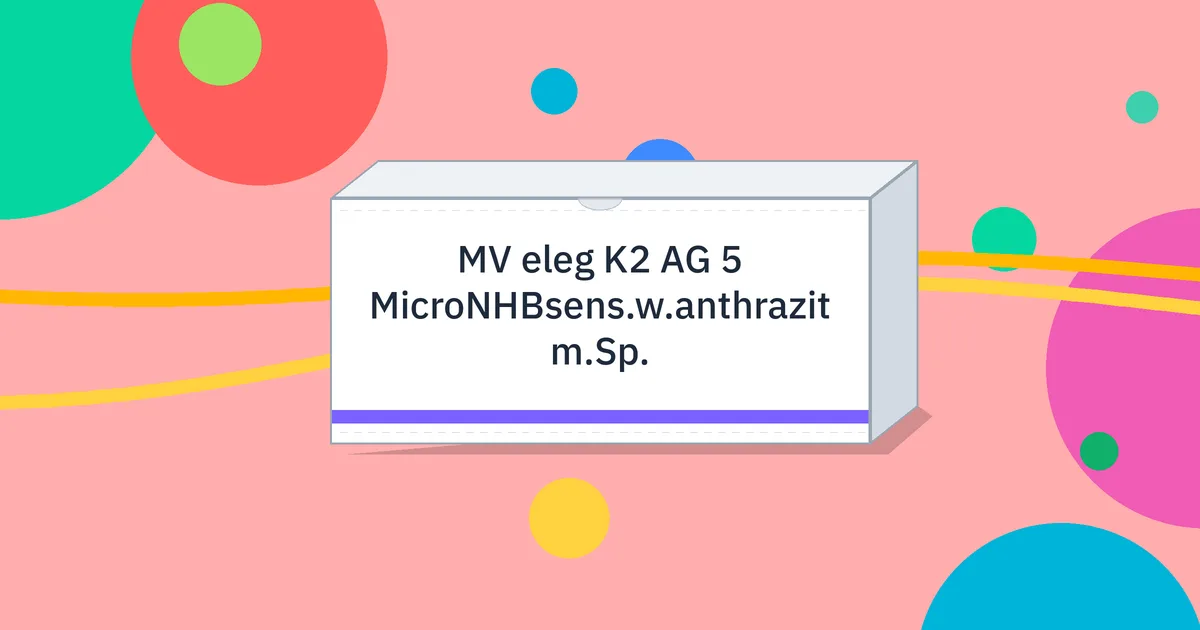 Symbolbild: Packung mit der Aufschrift MV eleg K2 AG 5 MicroNHBsens.w.anthrazit m.Sp. (PZN 16071901) – Verfügbarkeit und Bezug in Apotheken in Frankfurt am Main