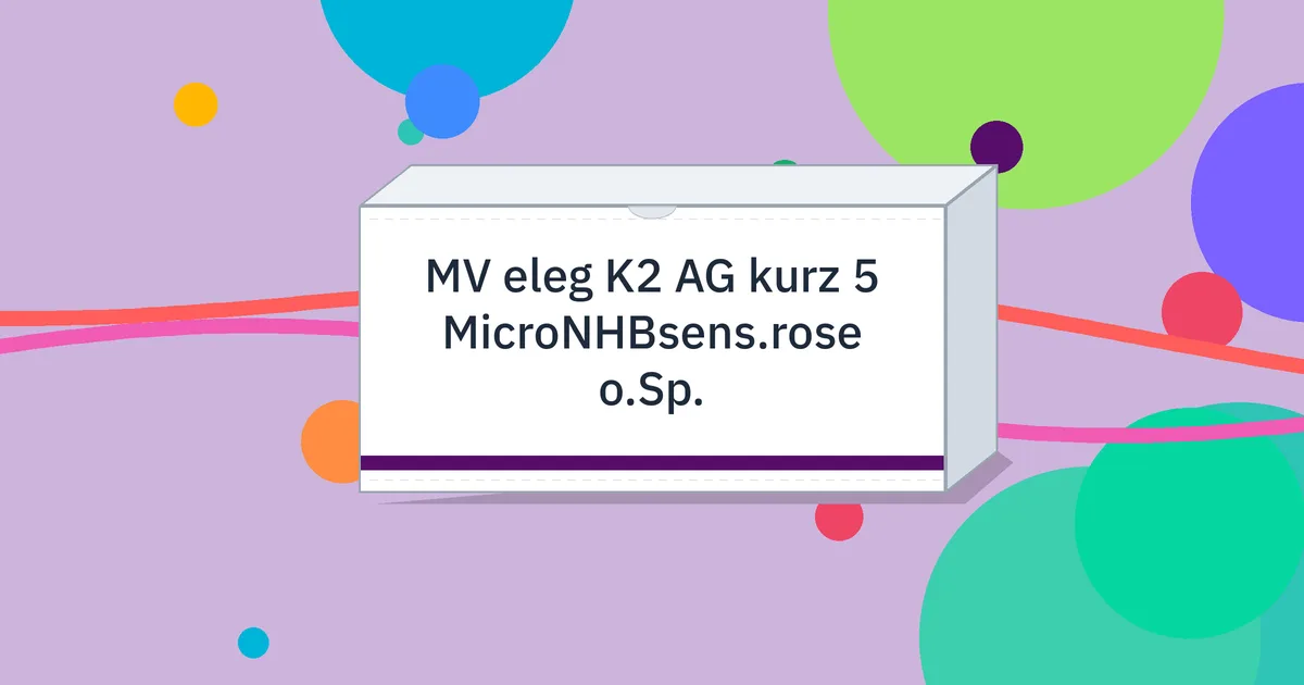 Symbolbild: Packung mit der Aufschrift MV eleg K2 AG kurz 5 MicroNHBsens.rose o.Sp. (PZN 15709543) – Verfügbarkeit und Bezug in Apotheken in Frankfurt am Main