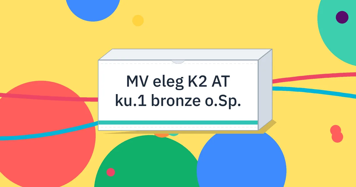 Symbolbild: Packung mit der Aufschrift MV eleg K2 AT ku.1 bronze o.Sp. (PZN 15286982) – Verfügbarkeit und Bezug in Apotheken in Frankfurt am Main