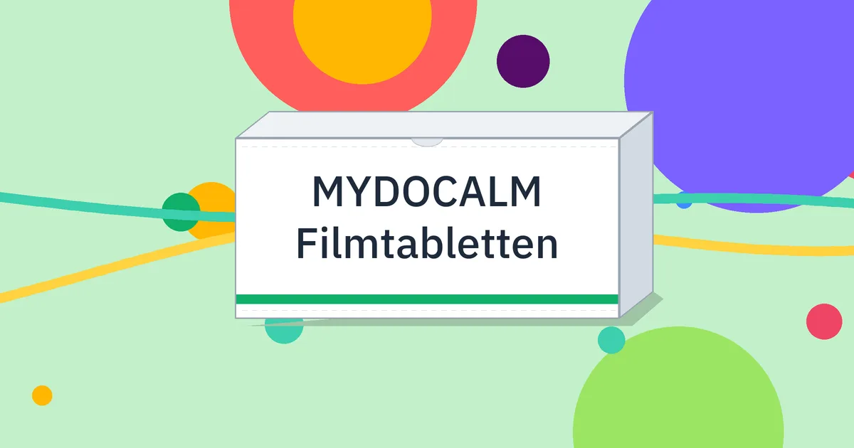 Symbolbild: Packung mit der Aufschrift MYDOCALM Filmtabletten (PZN 04812367) – Verfügbarkeit und Bezug in Apotheken in Frankfurt am Main