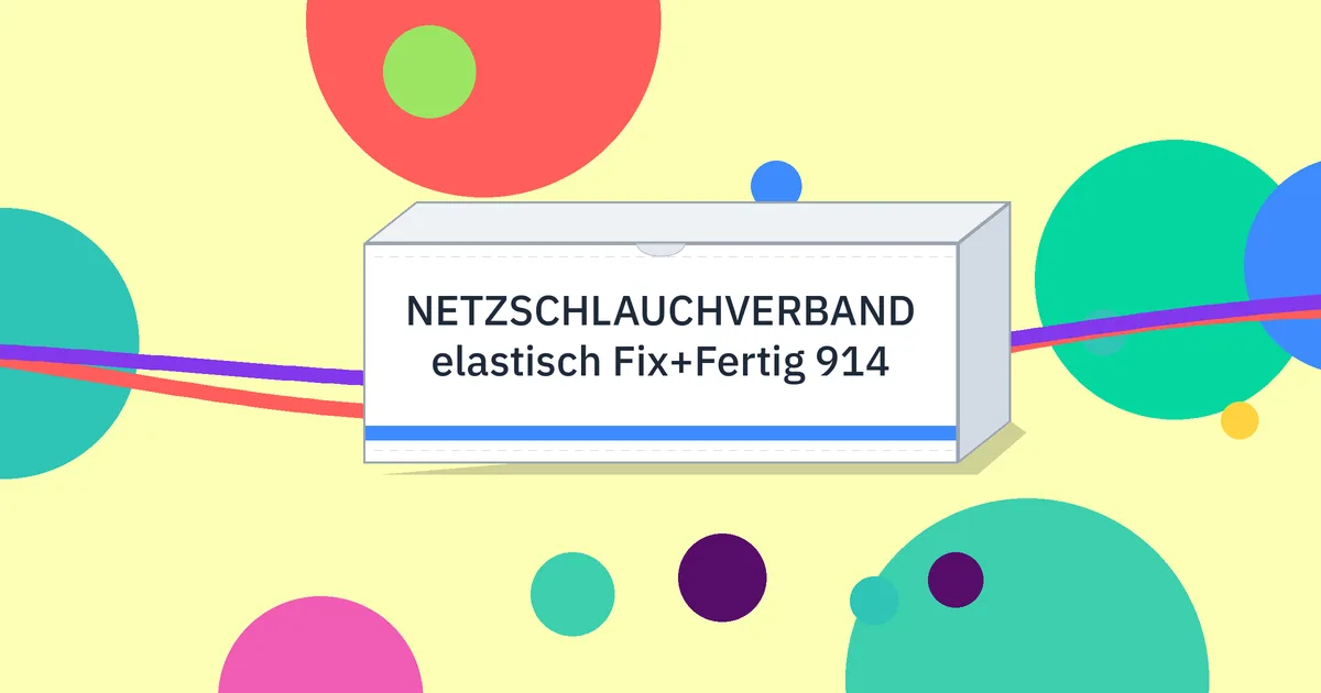 Symbolbild: Packung mit der Aufschrift NETZSCHLAUCHVERBAND elastisch Fix+Fertig 914 (PZN 02092443) – Verfügbarkeit und Bezug in Apotheken in Frankfurt am Main