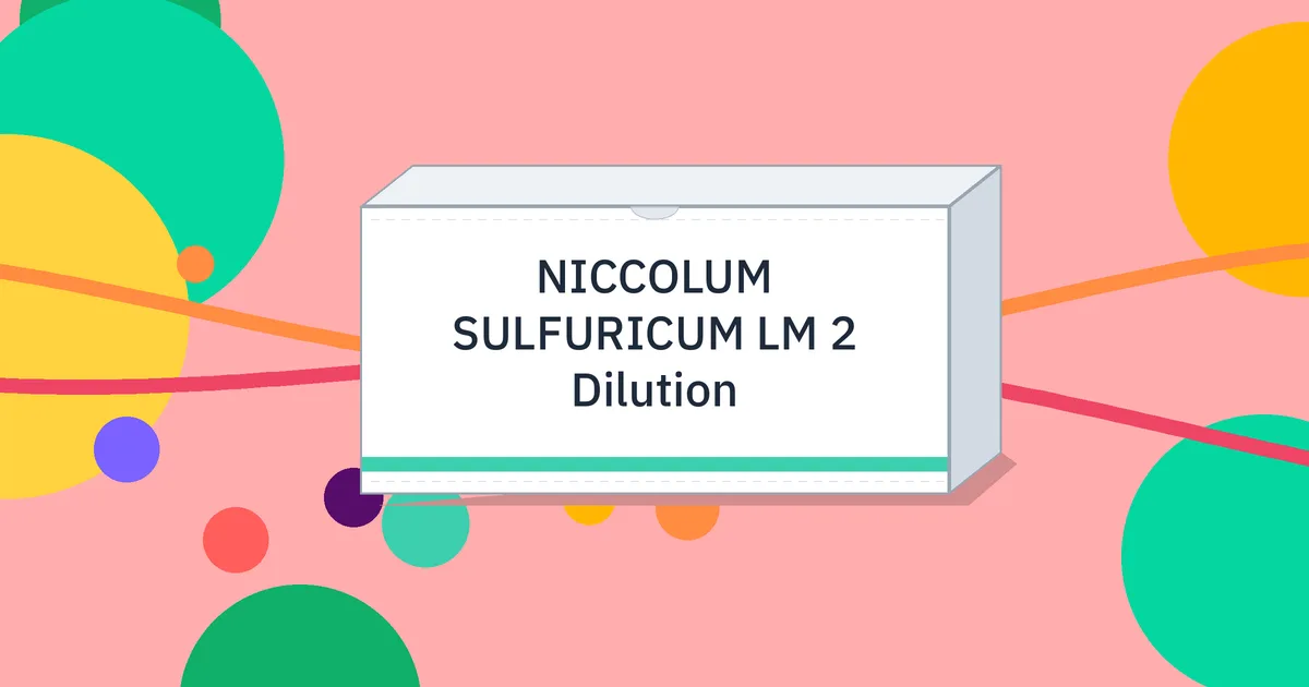 Symbolbild: Packung mit der Aufschrift NICCOLUM SULFURICUM LM 2 Dilution (PZN 12968511) – Verfügbarkeit und Bezug in Apotheken in Frankfurt am Main