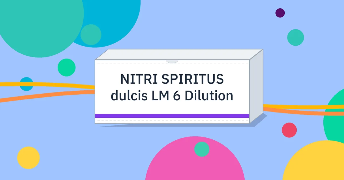 Symbolbild: Packung mit der Aufschrift NITRI SPIRITUS dulcis LM 6 Dilution (PZN 13619511) – Verfügbarkeit und Bezug in Apotheken in Frankfurt am Main