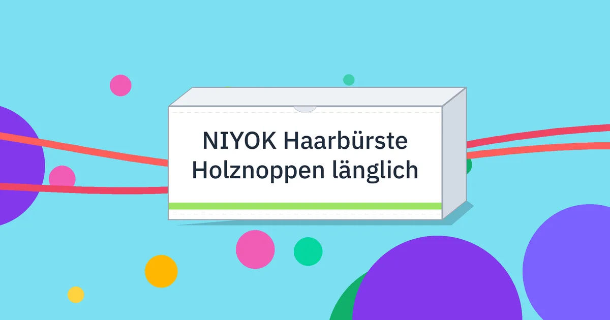 Symbolbild: Packung mit der Aufschrift NIYOK Haarbürste Holznoppen länglich (PZN 19541833) – Verfügbarkeit und Bezug in Apotheken in Frankfurt am Main