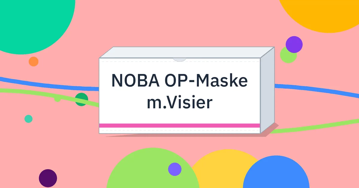 Symbolbild: Packung mit der Aufschrift NOBA OP-Maske m.Visier (PZN 02538991) – Verfügbarkeit und Bezug in Apotheken in Frankfurt am Main
