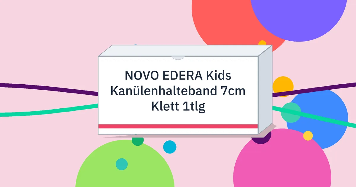 Symbolbild: Packung mit der Aufschrift NOVO EDERA Kids Kanülenhalteband 7cm Klett 1tlg (PZN 18726163) – Verfügbarkeit und Bezug in Apotheken in Frankfurt am Main