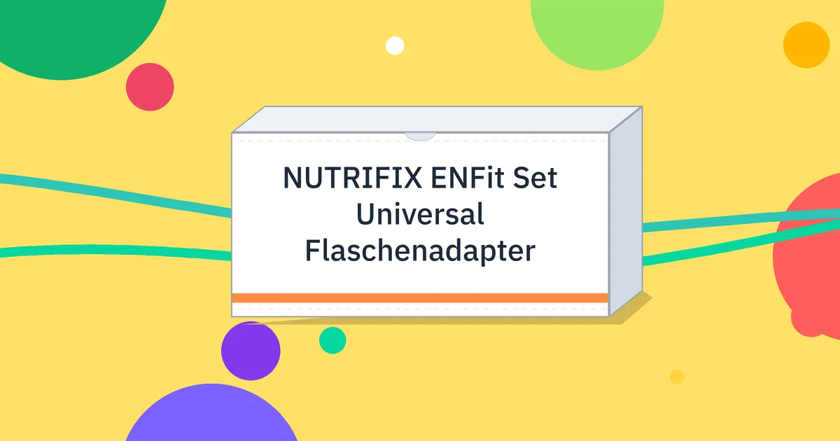 Symbolbild: Packung mit der Aufschrift NUTRIFIX ENFit Set Universal Flaschenadapter (PZN 19098639) – Verfügbarkeit und Bezug in Apotheken in Frankfurt am Main