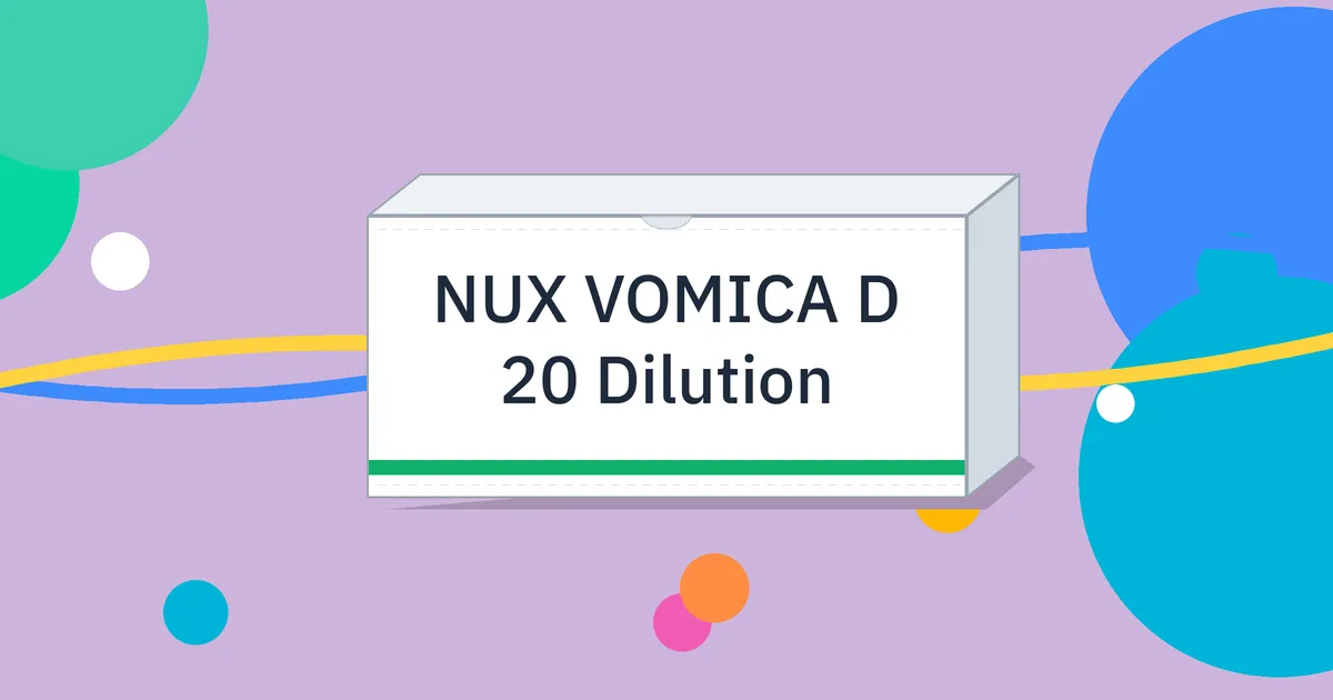 Symbolbild: Packung mit der Aufschrift NUX VOMICA D 20 Dilution (PZN 07175702) – Verfügbarkeit und Bezug in Apotheken in Frankfurt am Main