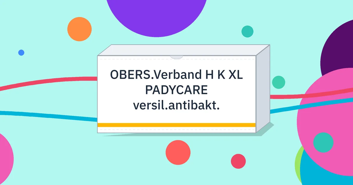 Symbolbild: Packung mit der Aufschrift OBERS.Verband H K XL PADYCARE versil.antibakt. (PZN 10939103) – Verfügbarkeit und Bezug in Apotheken in Frankfurt am Main