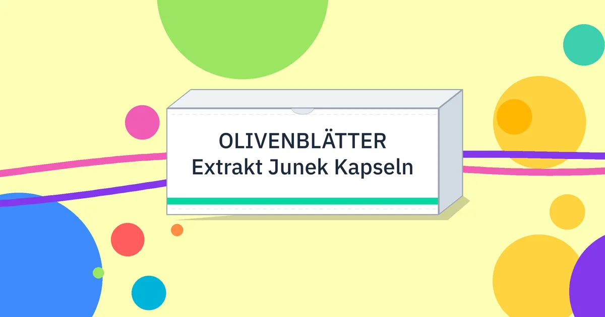 Symbolbild: Packung mit der Aufschrift OLIVENBLÄTTER Extrakt Junek Kapseln (PZN 03542753) – Verfügbarkeit und Bezug in Apotheken in Frankfurt am Main