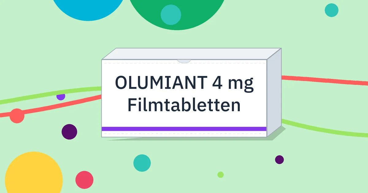 Symbolbild: Packung mit der Aufschrift OLUMIANT 4 mg Filmtabletten (PZN 14033954) – Verfügbarkeit und Bezug in Apotheken in Frankfurt am Main