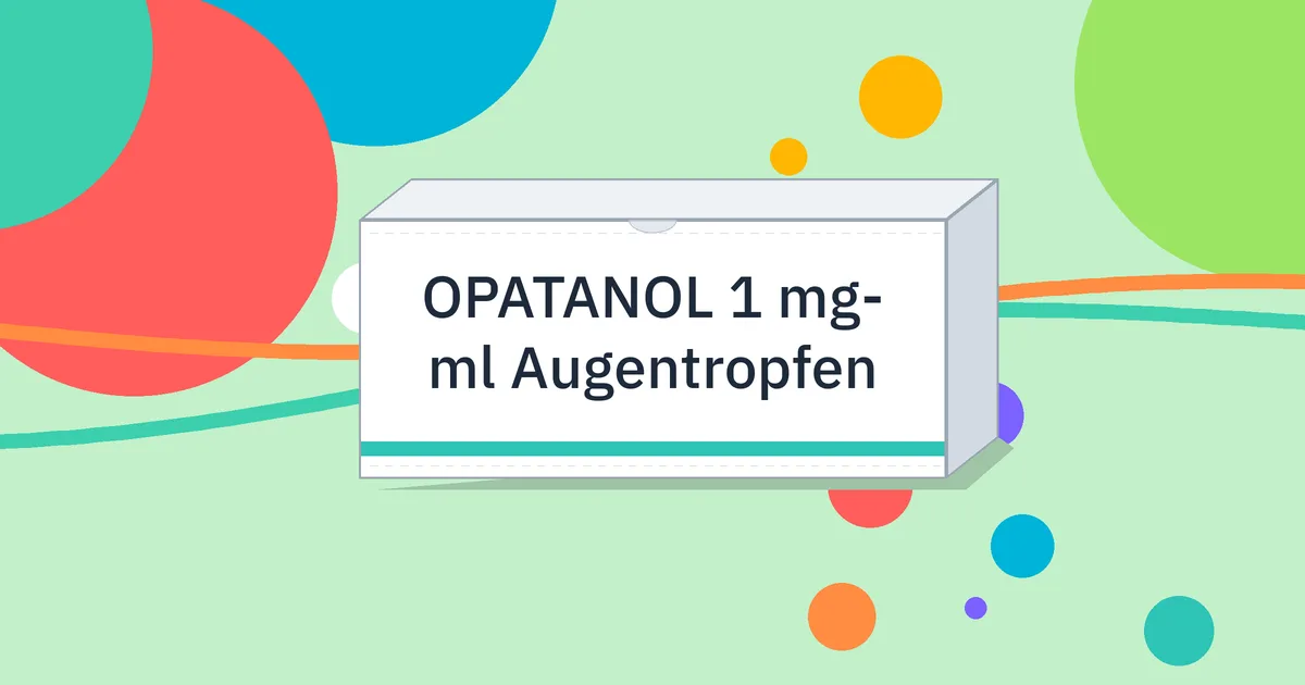 Symbolbild: Packung mit der Aufschrift OPATANOL 1 mg-ml Augentropfen (PZN 01559844) – Verfügbarkeit und Bezug in Apotheken in Frankfurt am Main