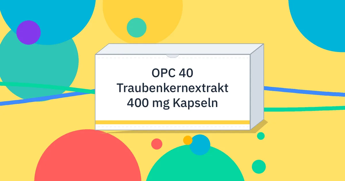 Symbolbild: Packung mit der Aufschrift OPC 40 Traubenkernextrakt 400 mg Kapseln (PZN 17255715) – Verfügbarkeit und Bezug in Apotheken in Frankfurt am Main