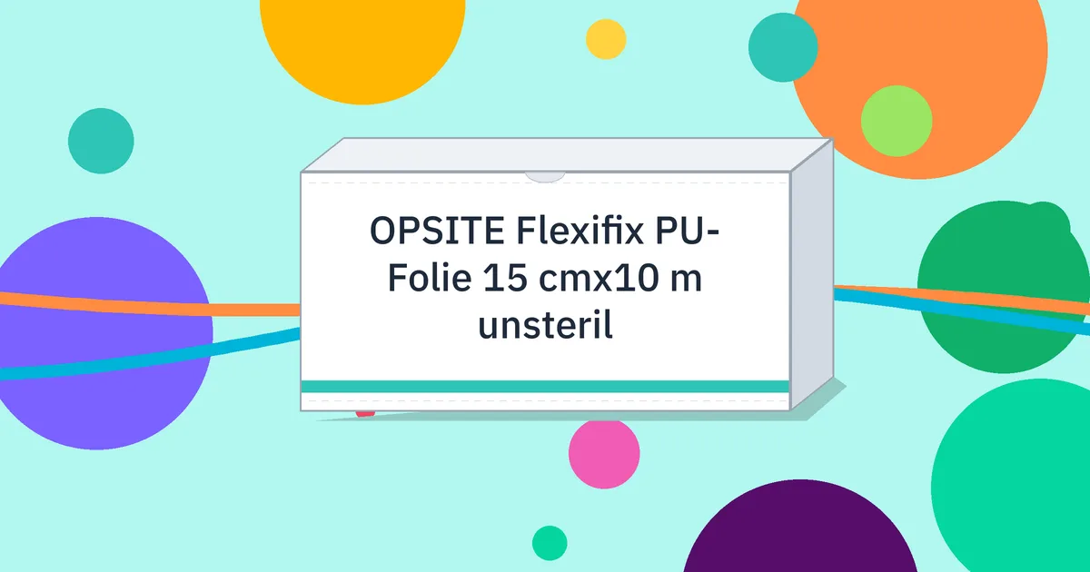 Symbolbild: Packung mit der Aufschrift OPSITE Flexifix PU-Folie 15 cmx10 m unsteril (PZN 19702905) – Verfügbarkeit und Bezug in Apotheken in Frankfurt am Main