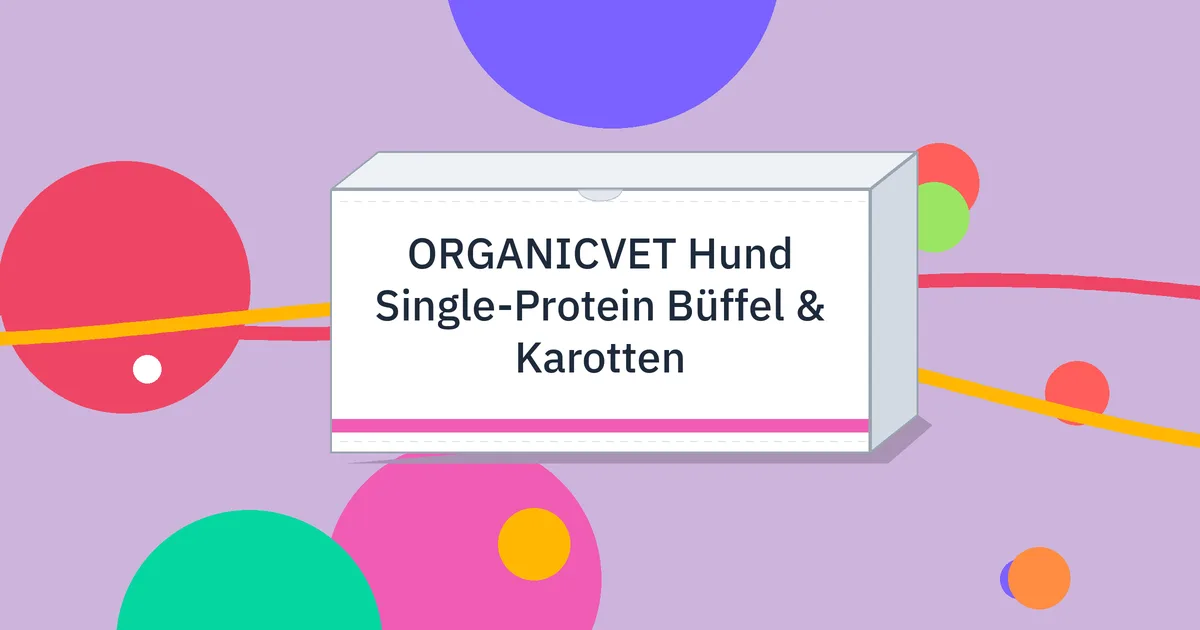 Symbolbild: Packung mit der Aufschrift ORGANICVET Hund Single-Protein Büffel & Karotten (PZN 10394336) – Verfügbarkeit und Bezug in Apotheken in Frankfurt am Main