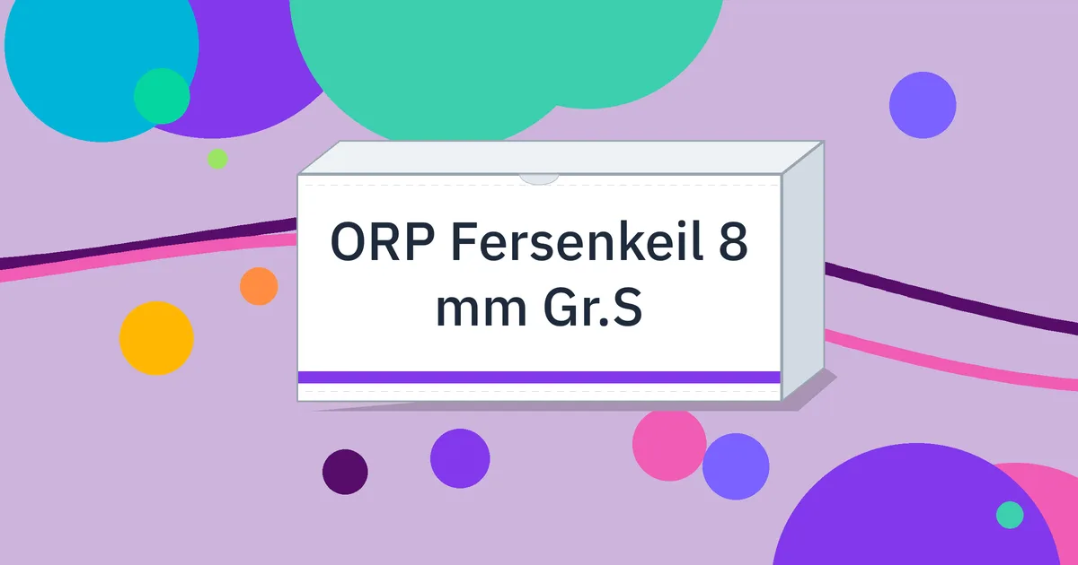 Symbolbild: Packung mit der Aufschrift ORP Fersenkeil 8 mm Gr.S (PZN 05360619) – Verfügbarkeit und Bezug in Apotheken in Frankfurt am Main