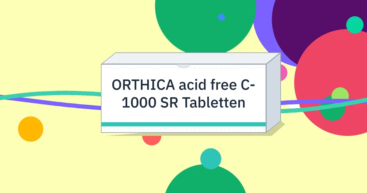 Symbolbild: Packung mit der Aufschrift ORTHICA acid free C-1000 SR Tabletten (PZN 17586837) – Verfügbarkeit und Bezug in Apotheken in Frankfurt am Main