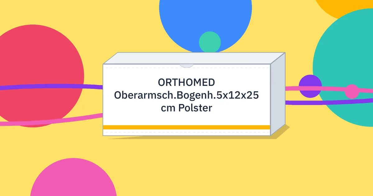 Symbolbild: Packung mit der Aufschrift ORTHOMED Oberarmsch.Bogenh.5x12x25 cm Polster (PZN 00062610) – Verfügbarkeit und Bezug in Apotheken in Frankfurt am Main