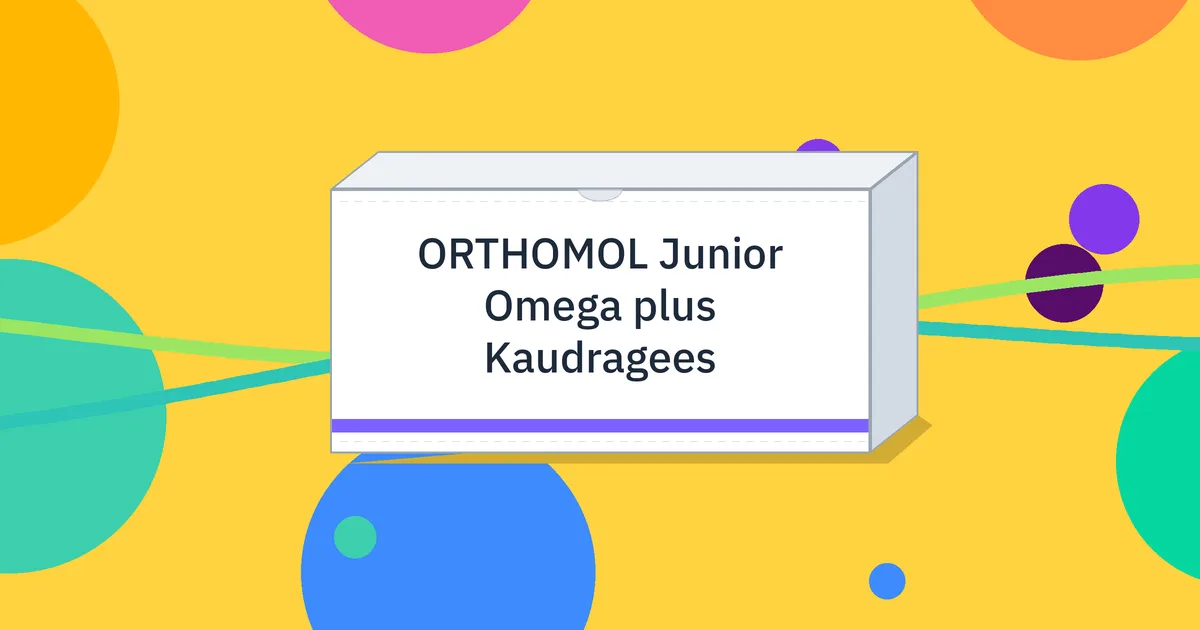 Symbolbild: Packung mit der Aufschrift ORTHOMOL Junior Omega plus Kaudragees (PZN 11877835) – Verfügbarkeit und Bezug in Apotheken in Frankfurt am Main