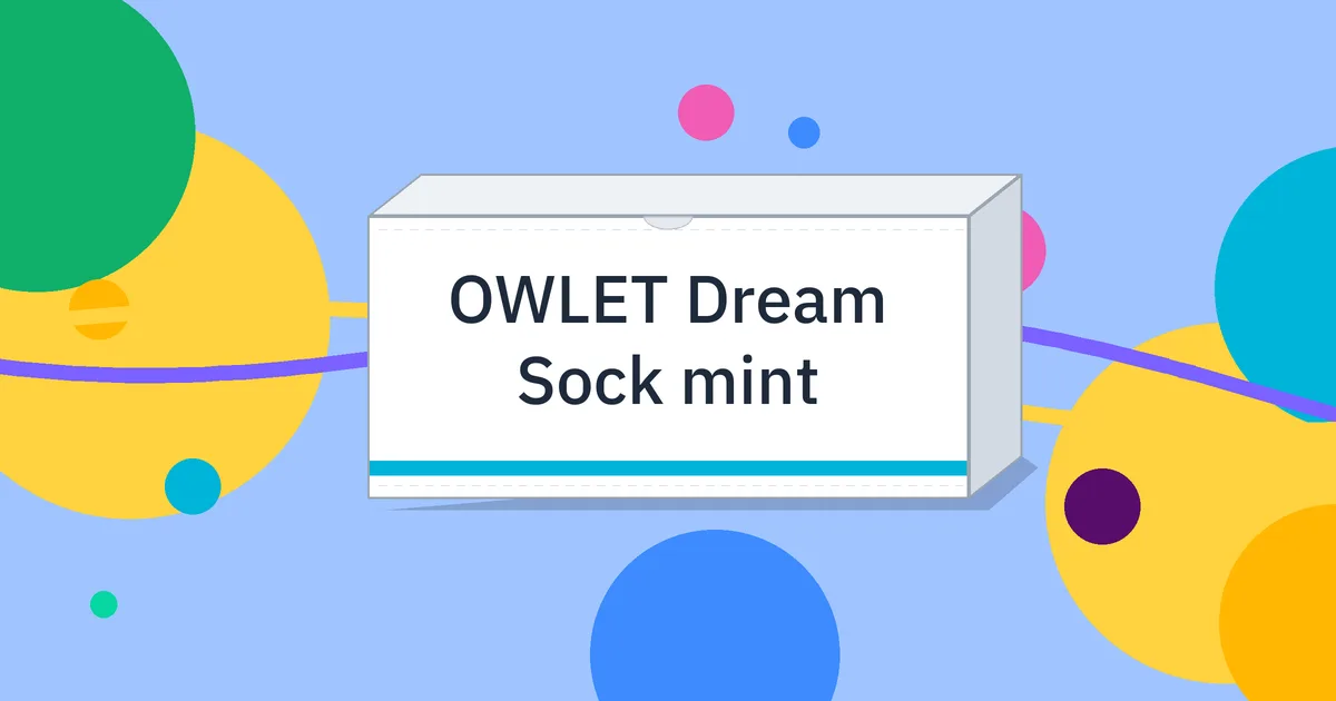 Symbolbild: Packung mit der Aufschrift OWLET Dream Sock mint (PZN 19373979) – Verfügbarkeit und Bezug in Apotheken in Frankfurt am Main