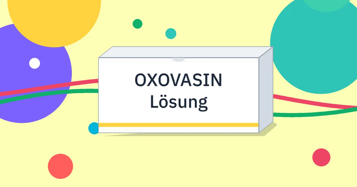 Symbolbild: Packung mit der Aufschrift OXOVASIN Lösung (PZN 00717181) – Verfügbarkeit und Bezug in Apotheken in Frankfurt am Main