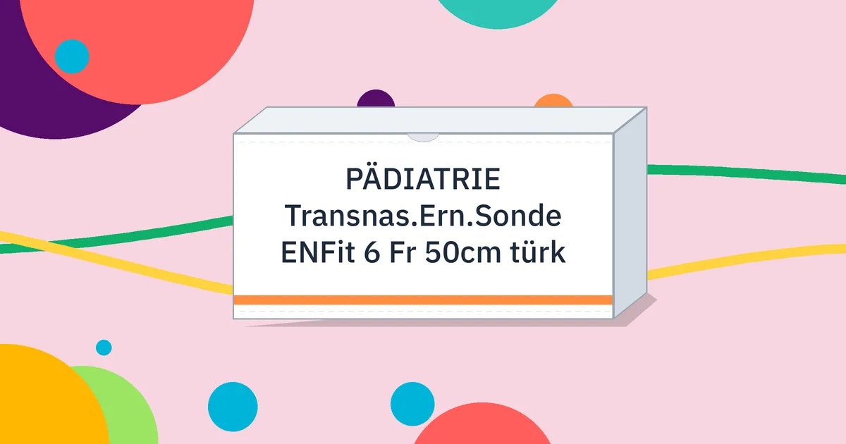 Symbolbild: Packung mit der Aufschrift PÄDIATRIE Transnas.Ern.Sonde ENFit 6 Fr 50cm türk (PZN 19996864) – Verfügbarkeit und Bezug in Apotheken in Frankfurt am Main