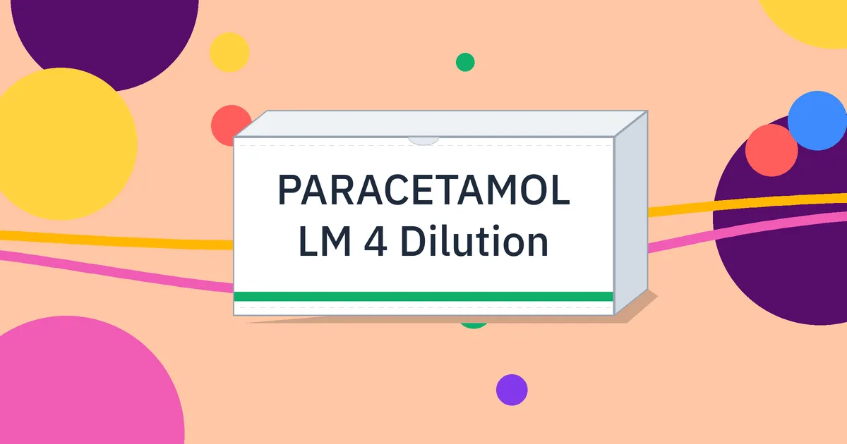 Symbolbild: Packung mit der Aufschrift PARACETAMOL LM 4 Dilution (PZN 12976203) – Verfügbarkeit und Bezug in Apotheken in Frankfurt am Main