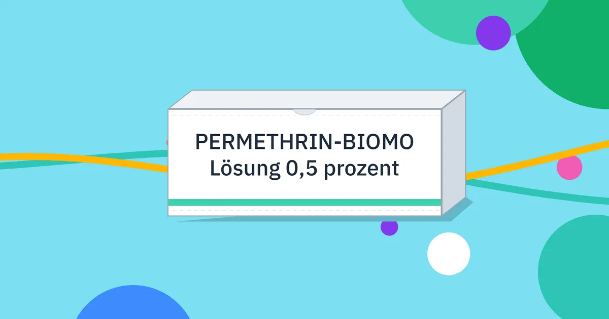 Symbolbild: Packung mit der Aufschrift PERMETHRIN-BIOMO Lösung 0,5 prozent (PZN 09276229) – Verfügbarkeit und Bezug in Apotheken in Frankfurt am Main