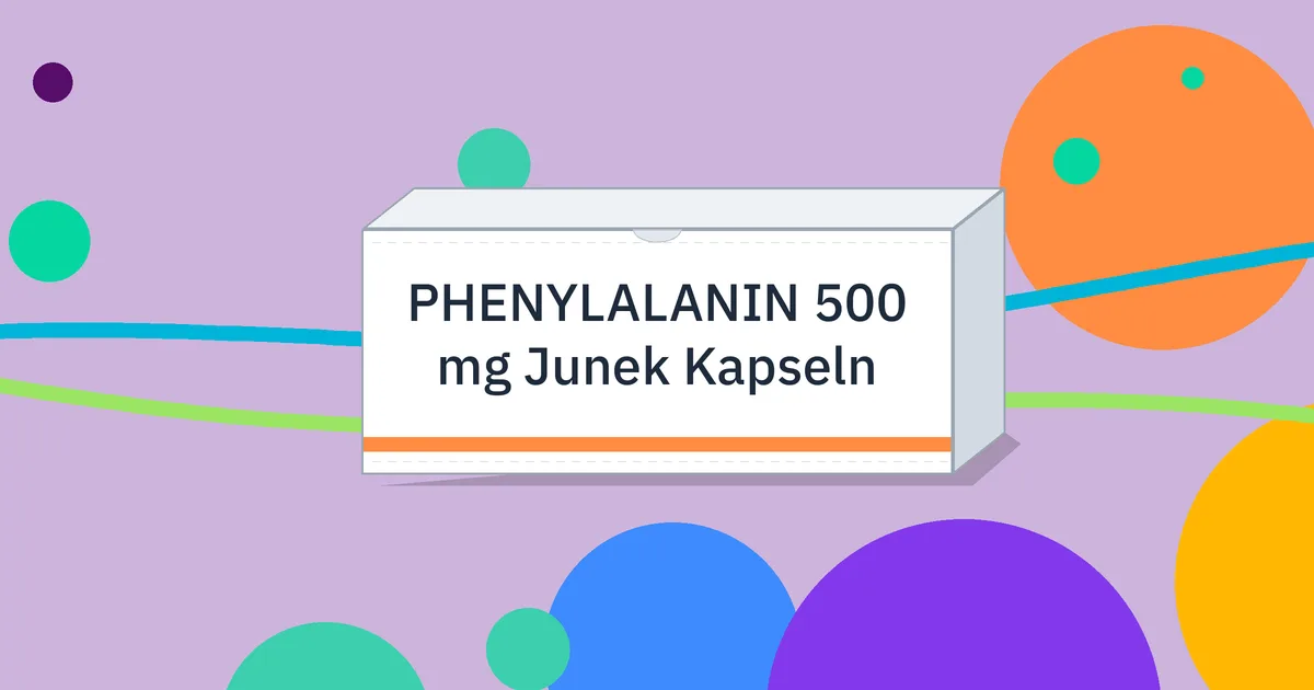 Symbolbild: Packung mit der Aufschrift PHENYLALANIN 500 mg Junek Kapseln (PZN 00135220) – Verfügbarkeit und Bezug in Apotheken in Frankfurt am Main