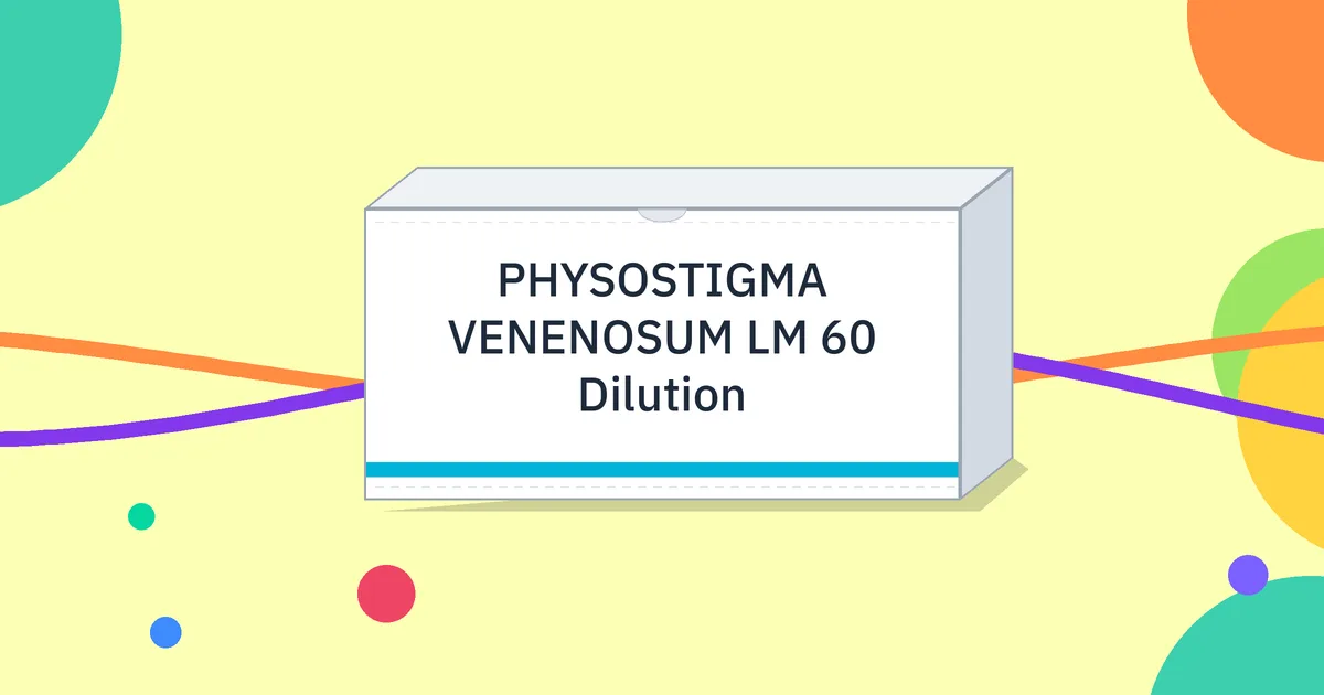 Symbolbild: Packung mit der Aufschrift PHYSOSTIGMA VENENOSUM LM 60 Dilution (PZN 13035595) – Verfügbarkeit und Bezug in Apotheken in Frankfurt am Main