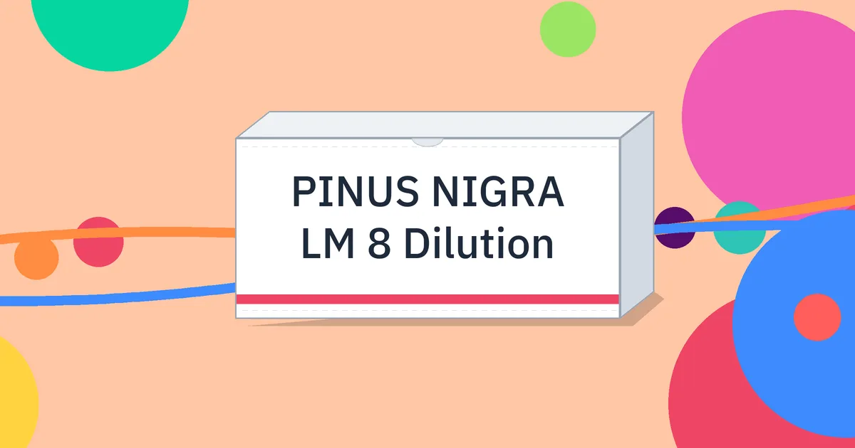 Symbolbild: Packung mit der Aufschrift PINUS NIGRA LM 8 Dilution (PZN 13642450) – Verfügbarkeit und Bezug in Apotheken in Frankfurt am Main