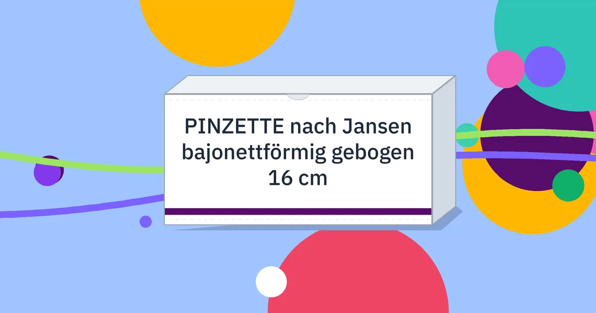 Symbolbild: Packung mit der Aufschrift PINZETTE nach Jansen bajonettförmig gebogen 16 cm (PZN 19978665) – Verfügbarkeit und Bezug in Apotheken in Frankfurt am Main