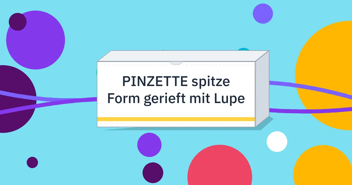 Symbolbild: Packung mit der Aufschrift PINZETTE spitze Form gerieft mit Lupe (PZN 09379633) – Verfügbarkeit und Bezug in Apotheken in Frankfurt am Main