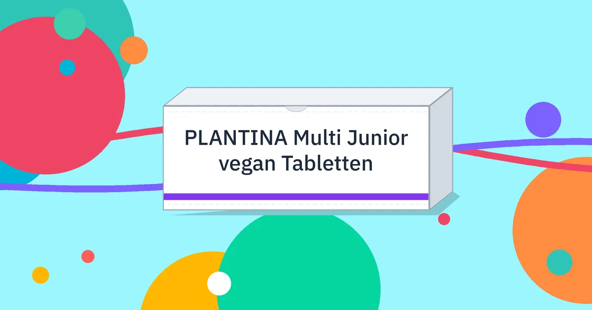 Symbolbild: Packung mit der Aufschrift PLANTINA Multi Junior vegan Tabletten (PZN 17216112) – Verfügbarkeit und Bezug in Apotheken in Frankfurt am Main