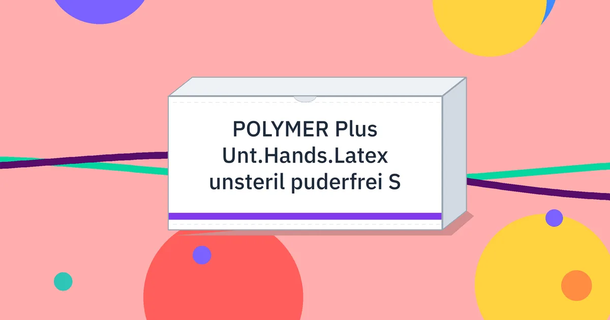 Symbolbild: Packung mit der Aufschrift POLYMER Plus Unt.Hands.Latex unsteril puderfrei S (PZN 15591828) – Verfügbarkeit und Bezug in Apotheken in Frankfurt am Main