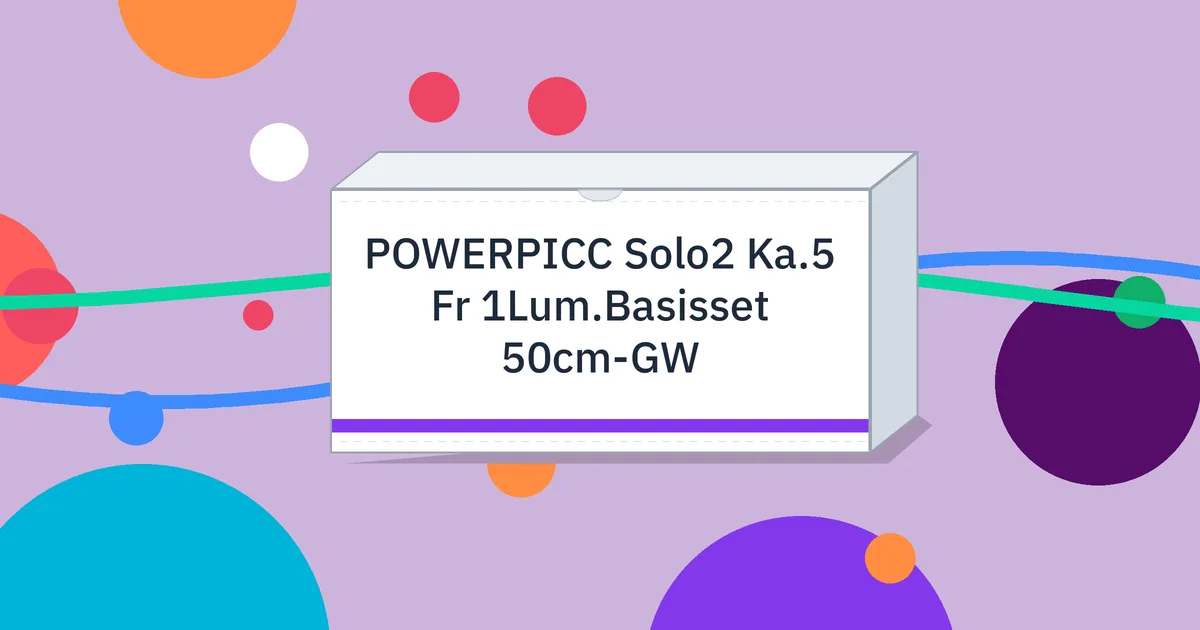 Symbolbild: Packung mit der Aufschrift POWERPICC Solo2 Ka.5 Fr 1Lum.Basisset 50cm-GW (PZN 12398462) – Verfügbarkeit und Bezug in Apotheken in Frankfurt am Main