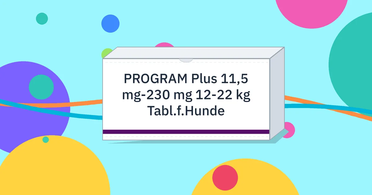 Symbolbild: Packung mit der Aufschrift PROGRAM Plus 11,5 mg-230 mg 12-22 kg Tabl.f.Hunde (PZN 01422275) – Verfügbarkeit und Bezug in Apotheken in Frankfurt am Main