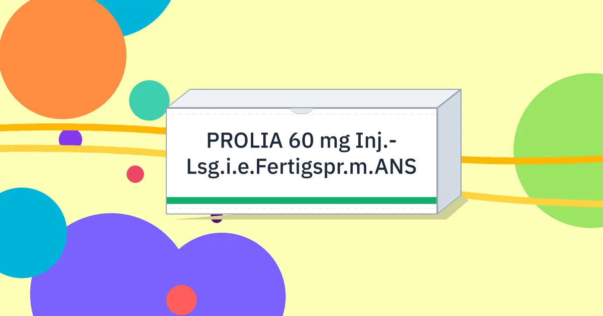 Symbolbild: Packung mit der Aufschrift PROLIA 60 mg Inj.-Lsg.i.e.Fertigspr.m.ANS (PZN 18084492) – Verfügbarkeit und Bezug in Apotheken in Frankfurt am Main