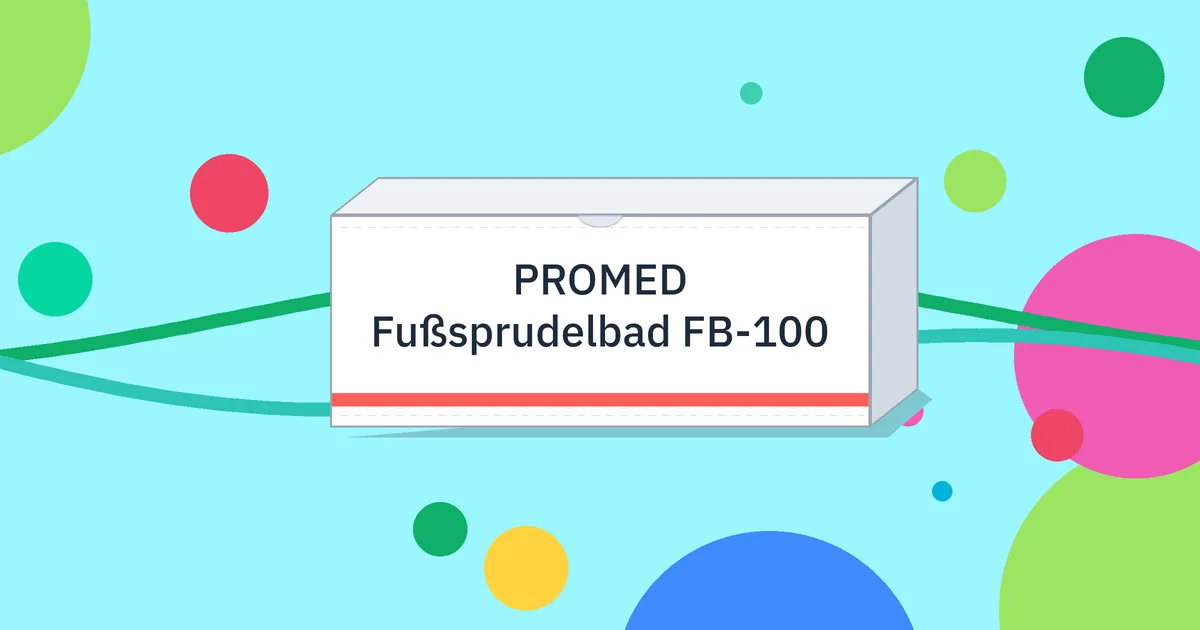 Symbolbild: Packung mit der Aufschrift PROMED Fußsprudelbad FB-100 (PZN 13164708) – Verfügbarkeit und Bezug in Apotheken in Frankfurt am Main