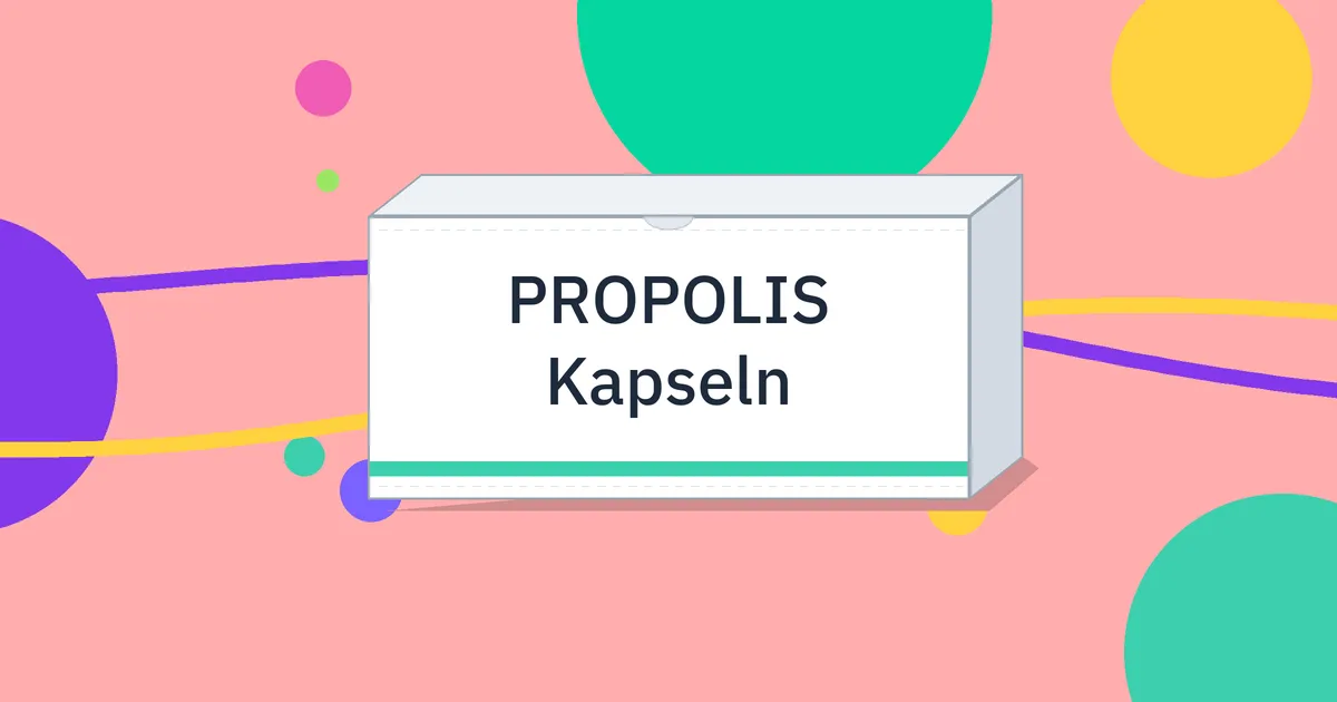 Symbolbild: Packung mit der Aufschrift PROPOLIS Kapseln (PZN 19840702) – Verfügbarkeit und Bezug in Apotheken in Frankfurt am Main