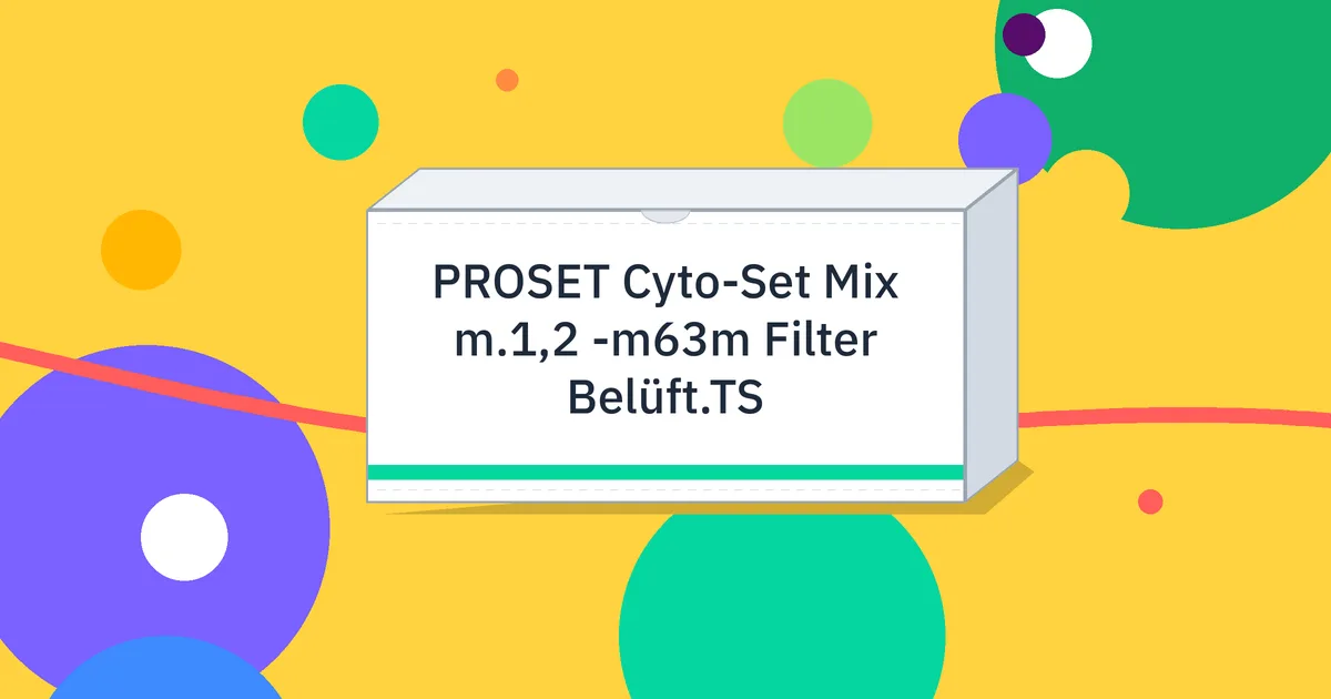 Symbolbild: Packung mit der Aufschrift PROSET Cyto-Set Mix m.1,2 -m63m Filter Belüft.TS (PZN 16572632) – Verfügbarkeit und Bezug in Apotheken in Frankfurt am Main