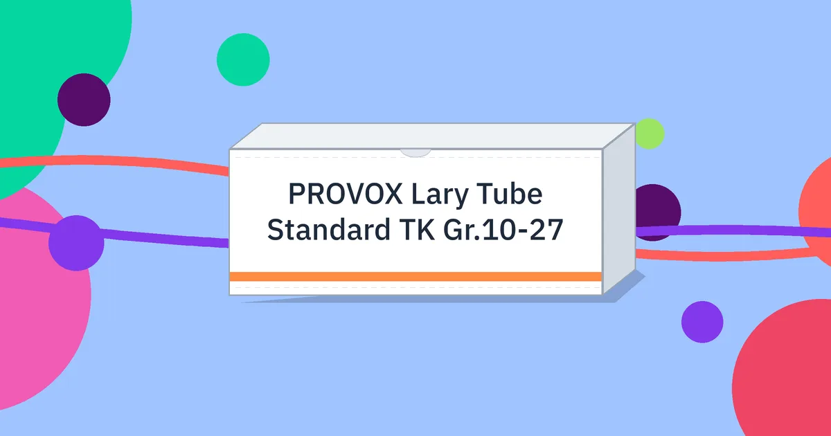 Symbolbild: Packung mit der Aufschrift PROVOX Lary Tube Standard TK Gr.10-27 (PZN 02398722) – Verfügbarkeit und Bezug in Apotheken in Frankfurt am Main