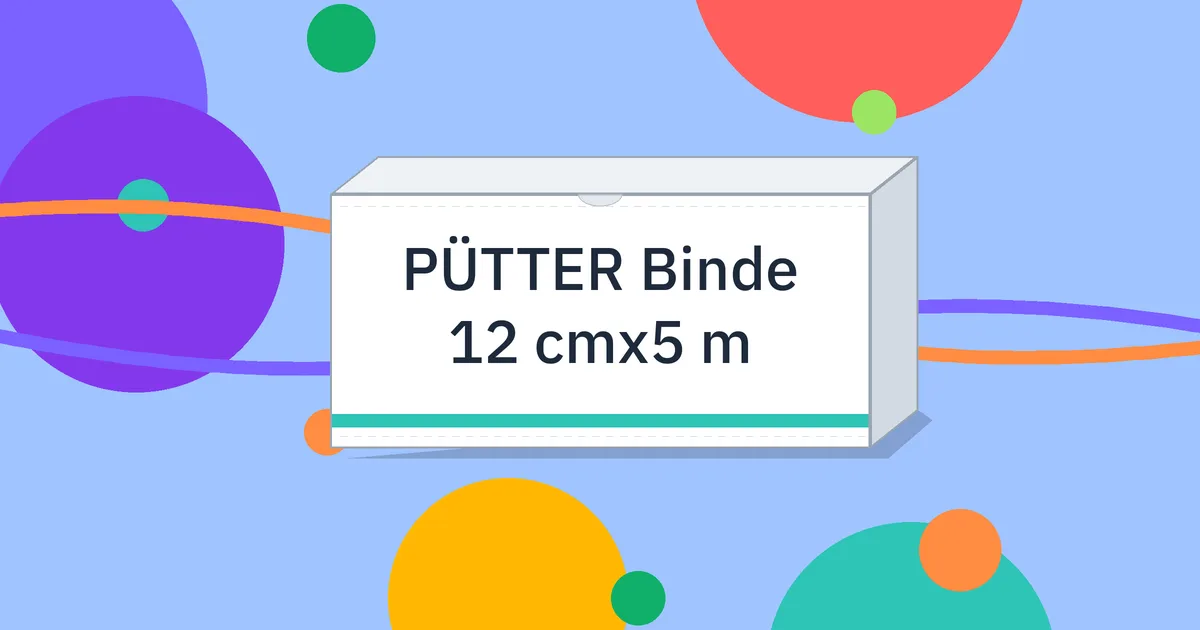 Symbolbild: Packung mit der Aufschrift PÜTTER Binde 12 cmx5 m (PZN 19346965) – Verfügbarkeit und Bezug in Apotheken in Frankfurt am Main