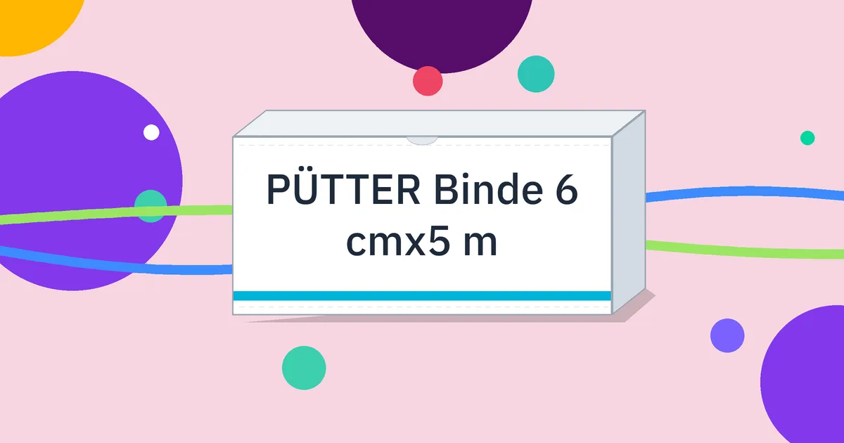 Symbolbild: Packung mit der Aufschrift PÜTTER Binde 6 cmx5 m (PZN 20573873) – Verfügbarkeit und Bezug in Apotheken in Frankfurt am Main