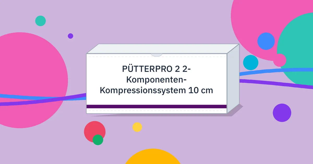 Symbolbild: Packung mit der Aufschrift PÜTTERPRO 2 2-Komponenten-Kompressionssystem 10 cm (PZN 11661704) – Verfügbarkeit und Bezug in Apotheken in Frankfurt am Main