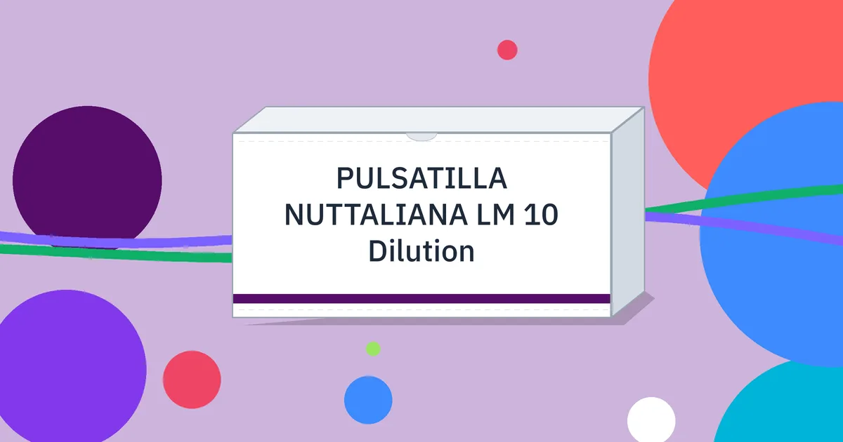 Symbolbild: Packung mit der Aufschrift PULSATILLA NUTTALIANA LM 10 Dilution (PZN 13671291) – Verfügbarkeit und Bezug in Apotheken in Frankfurt am Main